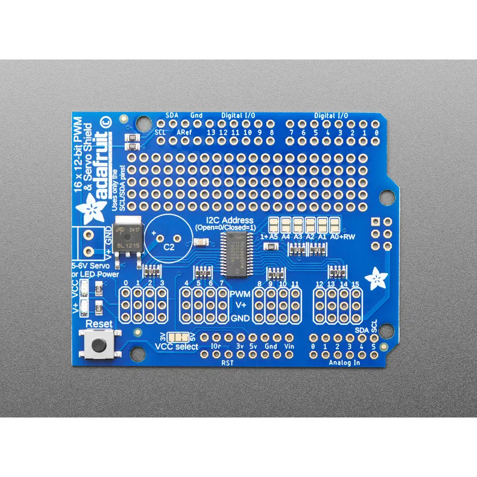 Adafruit 16-Channel 12-bit PWM/Servo Shield - I2C Interface - RobotShop