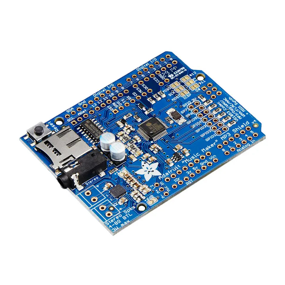 Shield MP3 de Creador Músical Adafruit para Arduino c/ Amplificador ...