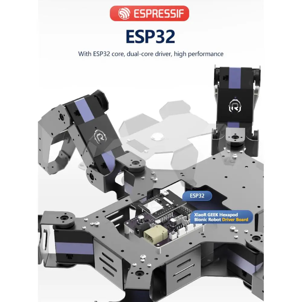 XiaoR GEEK ESP32 Bionic Hexapod Robot STEM educational science ...