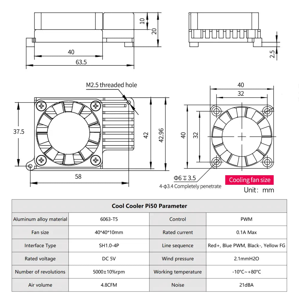 Yahboom self-design Active Cooler for Raspberry Pi 5(Better heat ...