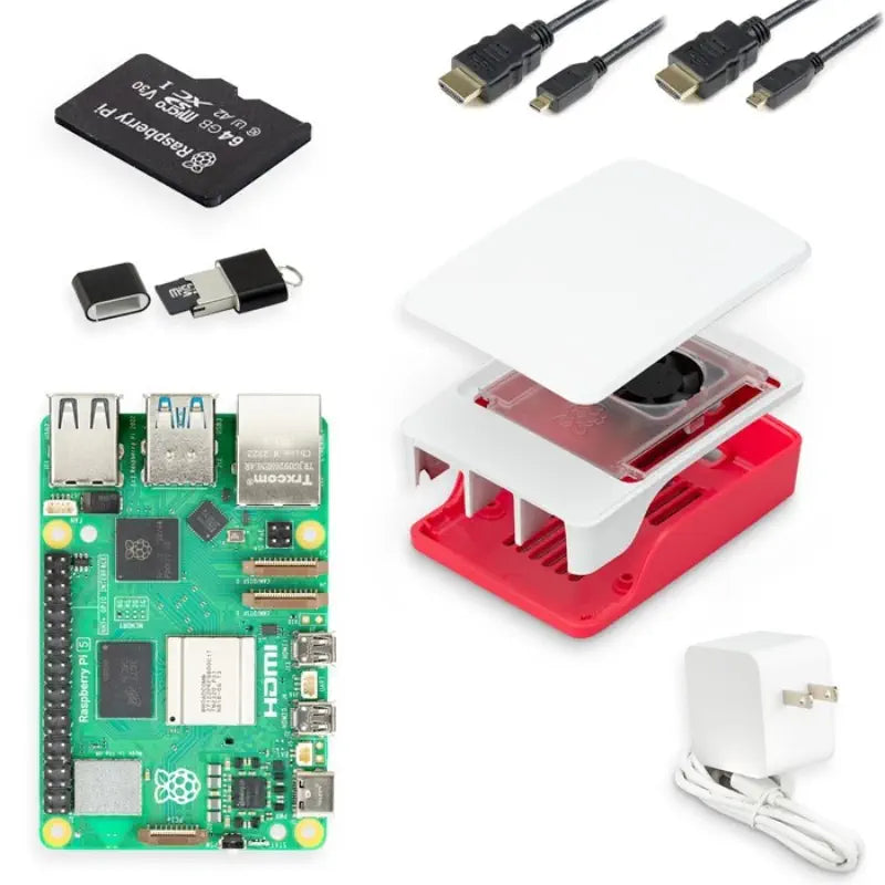 CanaKit Raspberry Pi 5 Starter Kit - 16GB - Red/White - RobotShop