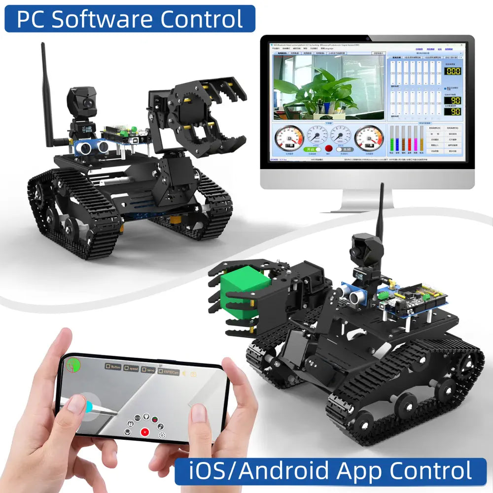 Smart Robot Car Kit with Robotic Arm HD Camera for Mega 2560, Utility ...