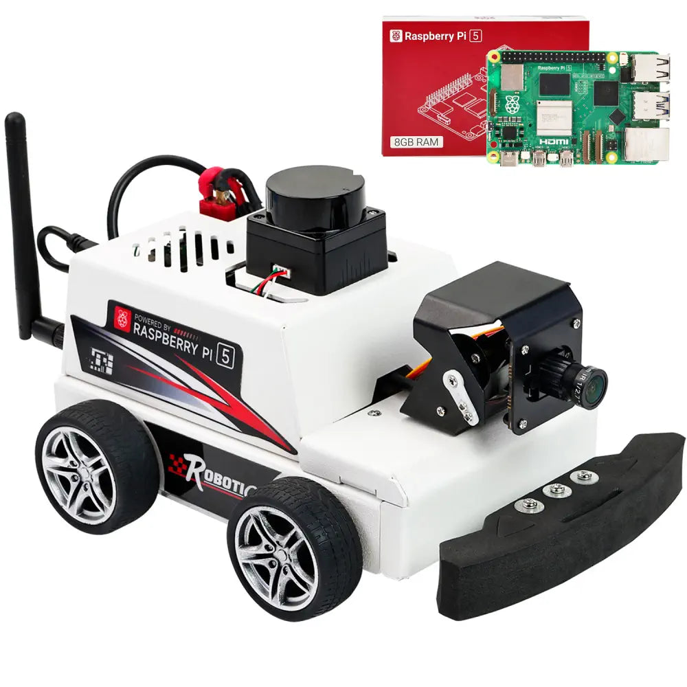 Yahboom Raspberry Pi 5 AI Visual ROS2 Robot Car Kit 2DOF Lidar Stem ...