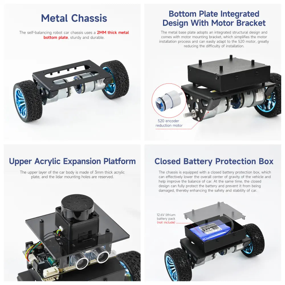 Self-balancing Robot Car Chassis Kit - RobotShop
