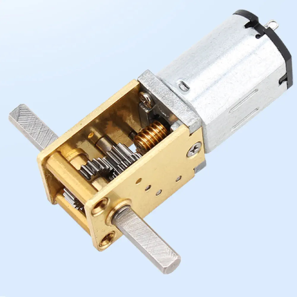 6V Tiny DC Worm Gear Motor w/ Dual Shaft, 13RPM - RobotShop