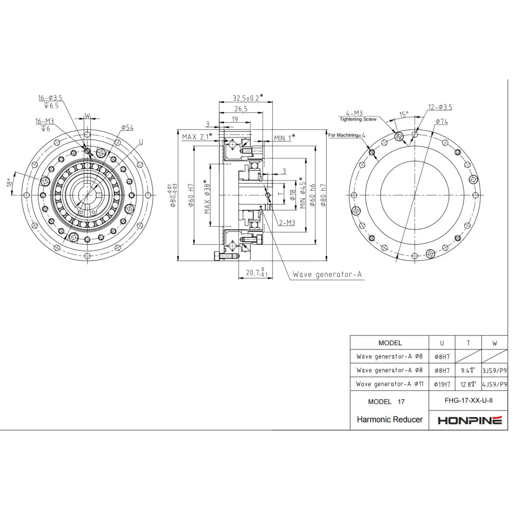 High Torque Coaxial Input Output Harmonic Drive Strain Wave Gear ...