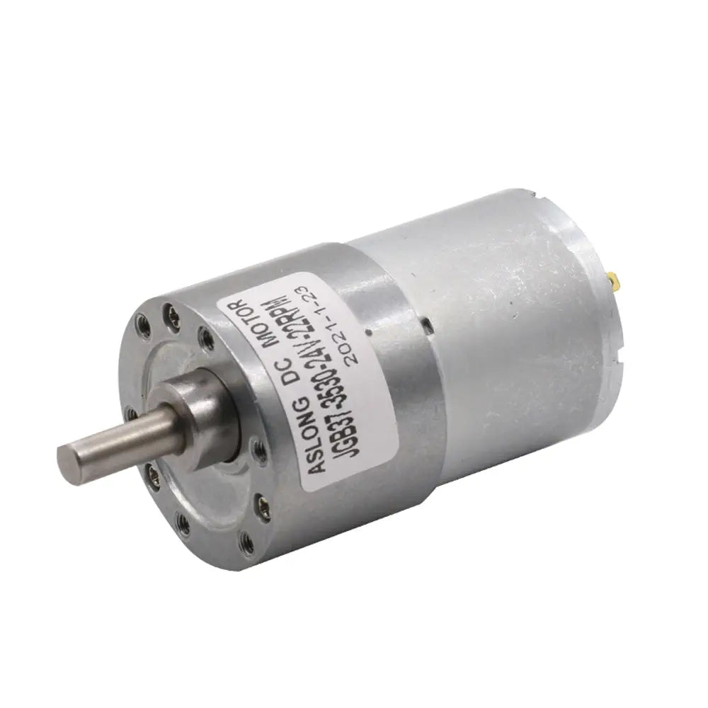 37mm Diameter 12V 1000RPM Brushed Geared Motor - RobotShop