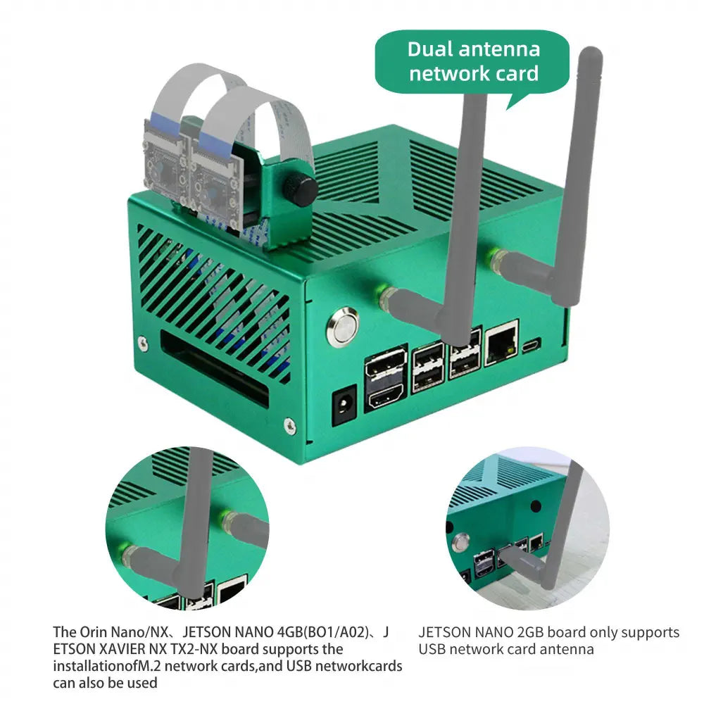 Yahboom green aluminum alloy case for NVIDIA Jetson NANO B01/Xavier NX ...