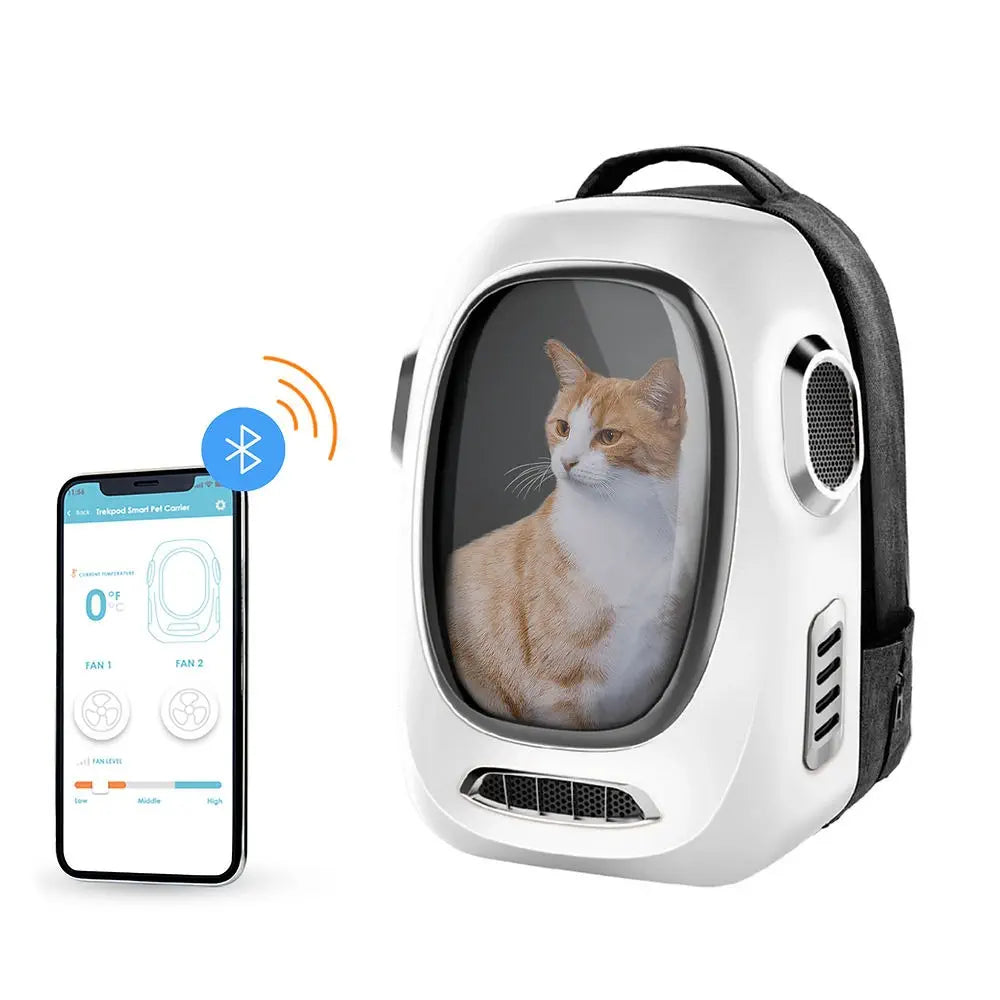 Instachew Trekpod Smart Pet Carrier - White (App-Enabled) - RobotShop