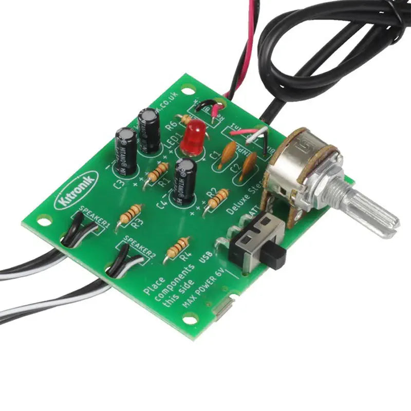 Kitronik Deluxe Stereo Audio Amplifier Kit w/ 3.5mm Jack - RobotShop