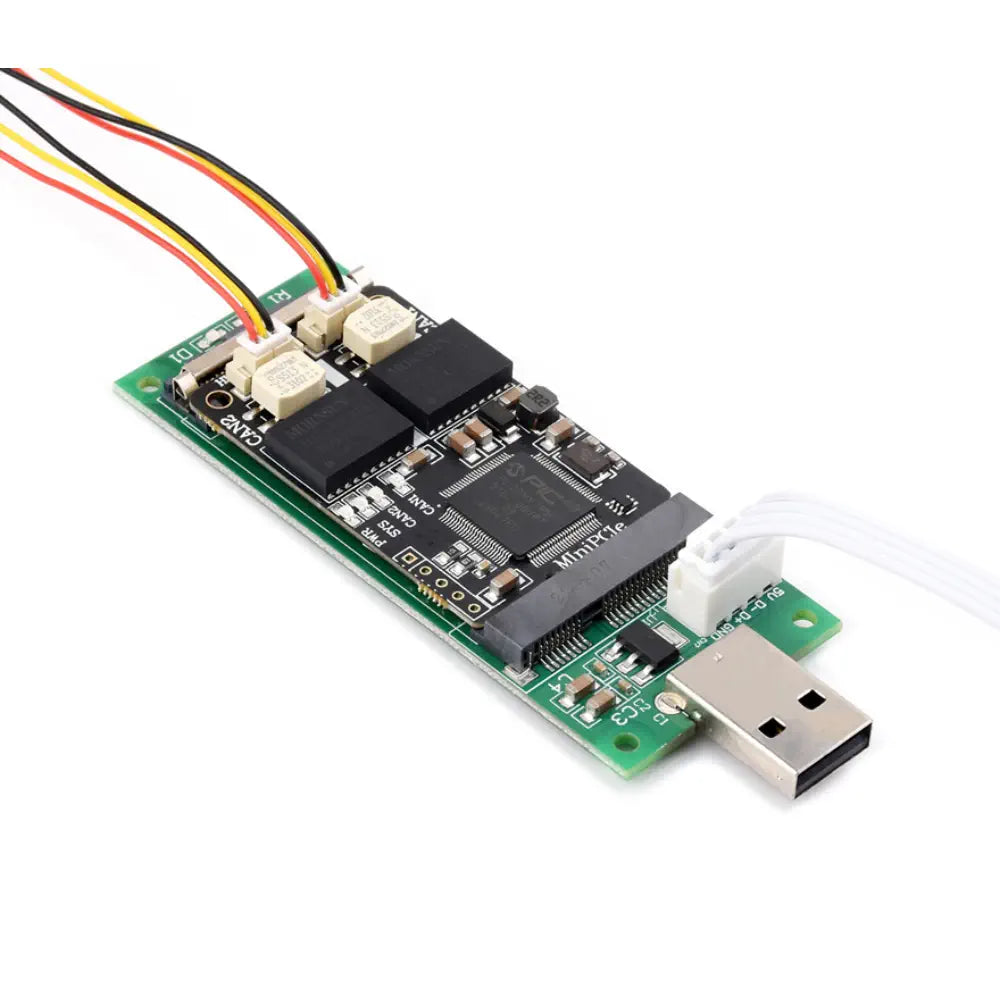 MiniPCIe Interface to 2-CH can Card, Supports Decoding & Analyzing ...
