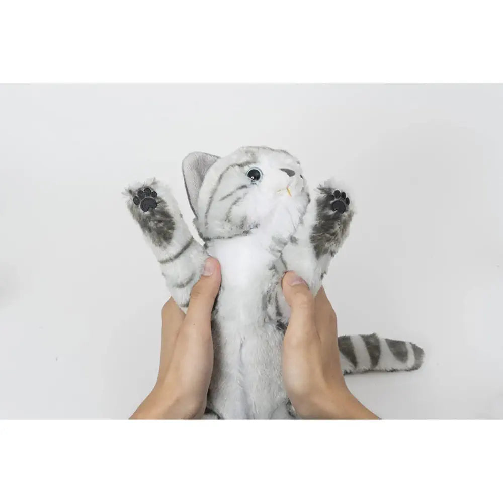Trendmaster Interactive Plush Robot Cat Gray Stripes - RobotShop