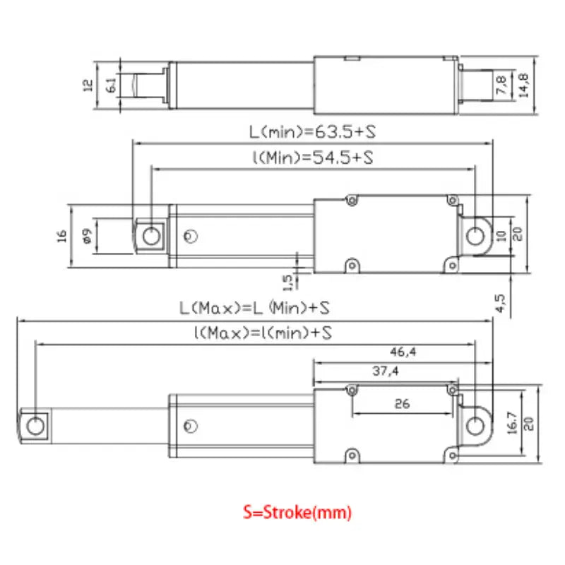 Phidgets DC Linear Actuator - 100mm - 18N - RobotShop
