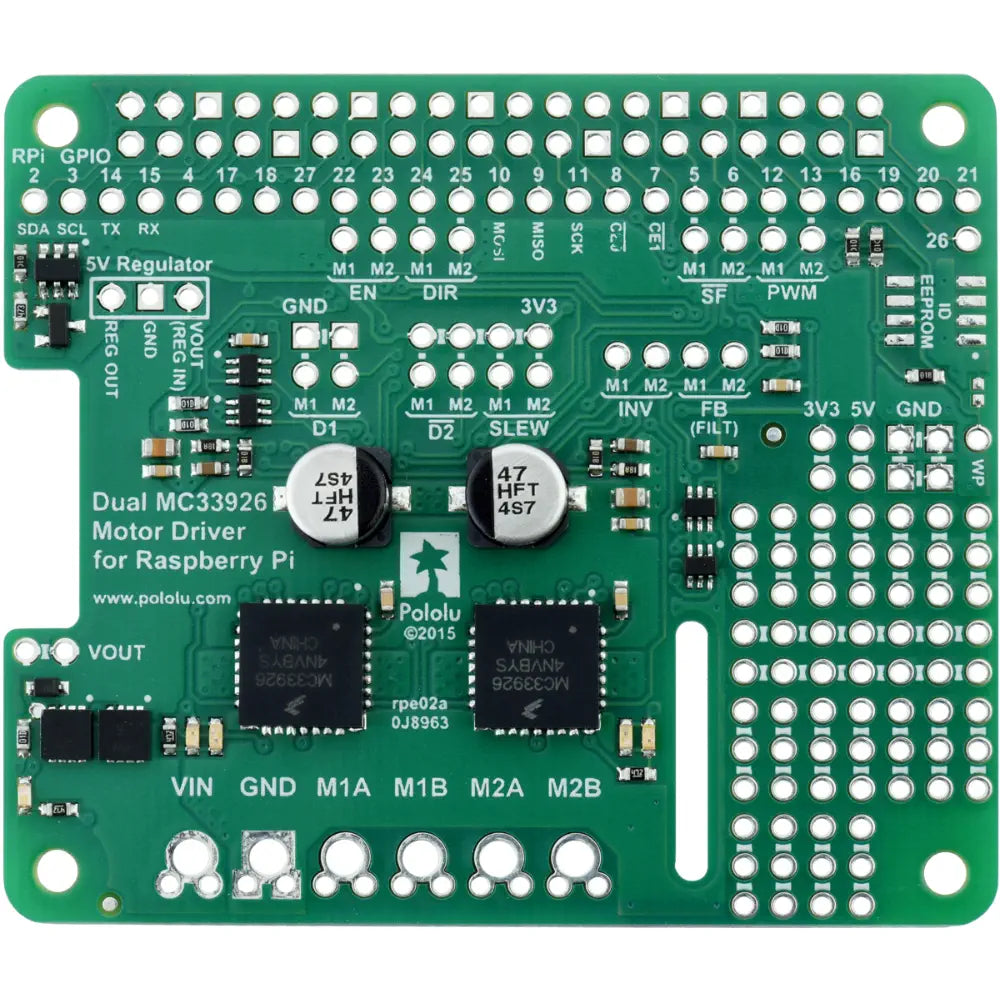 Pololu Dual MC33926 Motor Driver for Raspberry Pi (Partial Kit) - RobotShop