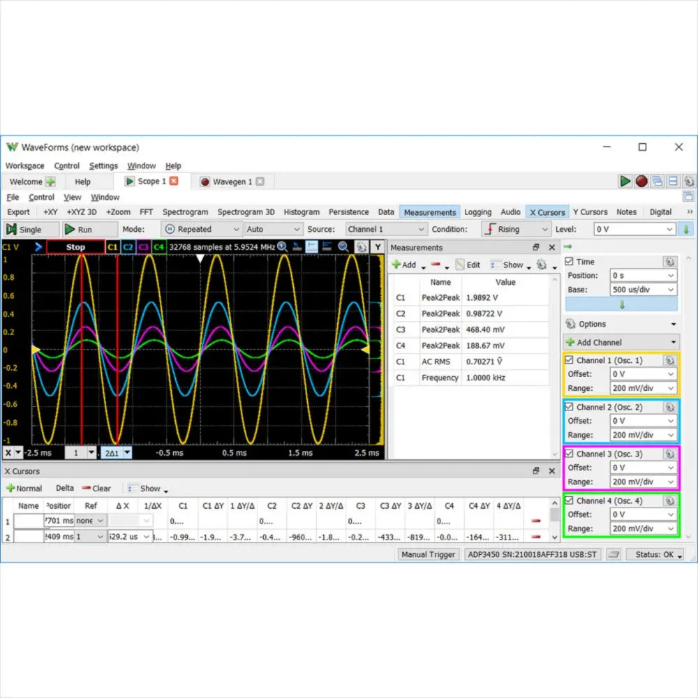 Analog Discovery Pro 3000 Series Portable High Res Oscilloscopes (w ...