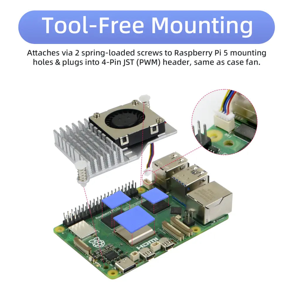 Active Cooler for Raspberry Pi 5, Aluminum Heatsink and Cooling Fan ...