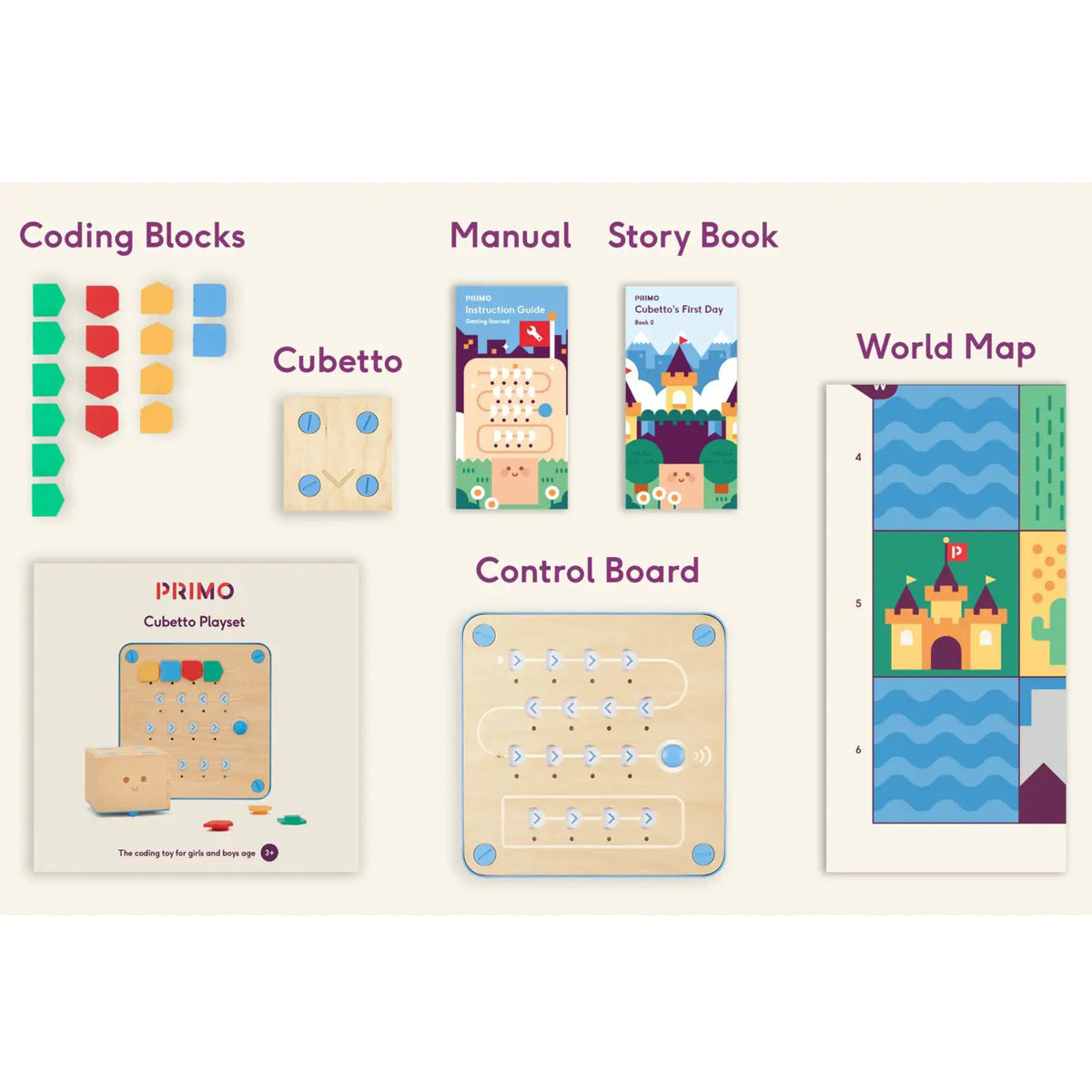 Primo Toys Cubetto Coding Robot Bundle Pack - Screen Free Programming ...