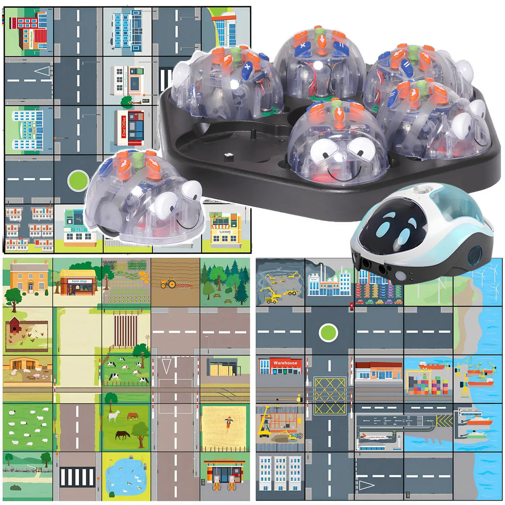 TTS Blue-Bot Bluetooth Coding Toy Robot Class Pack Bundle w/ Docking ...