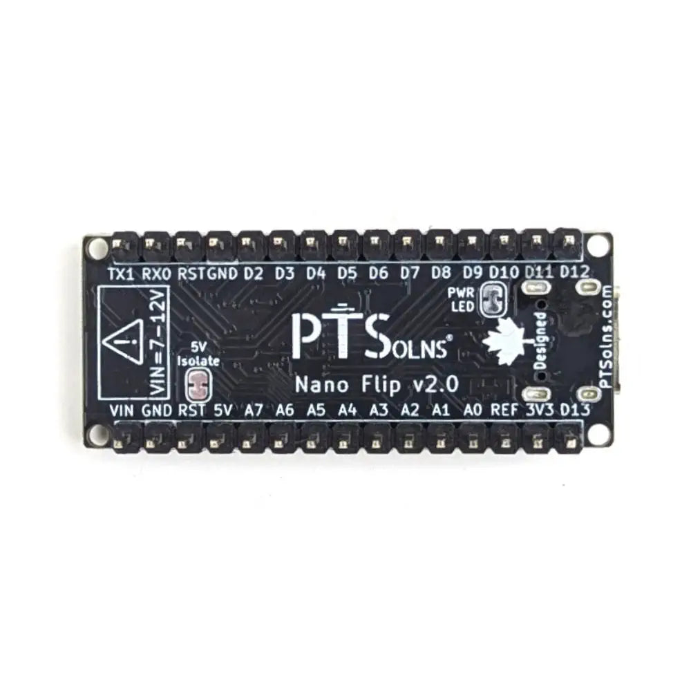 PTSolns Nano Flip Microcontroller based on ATmega328P Arduino Nano Compatible - RobotShop