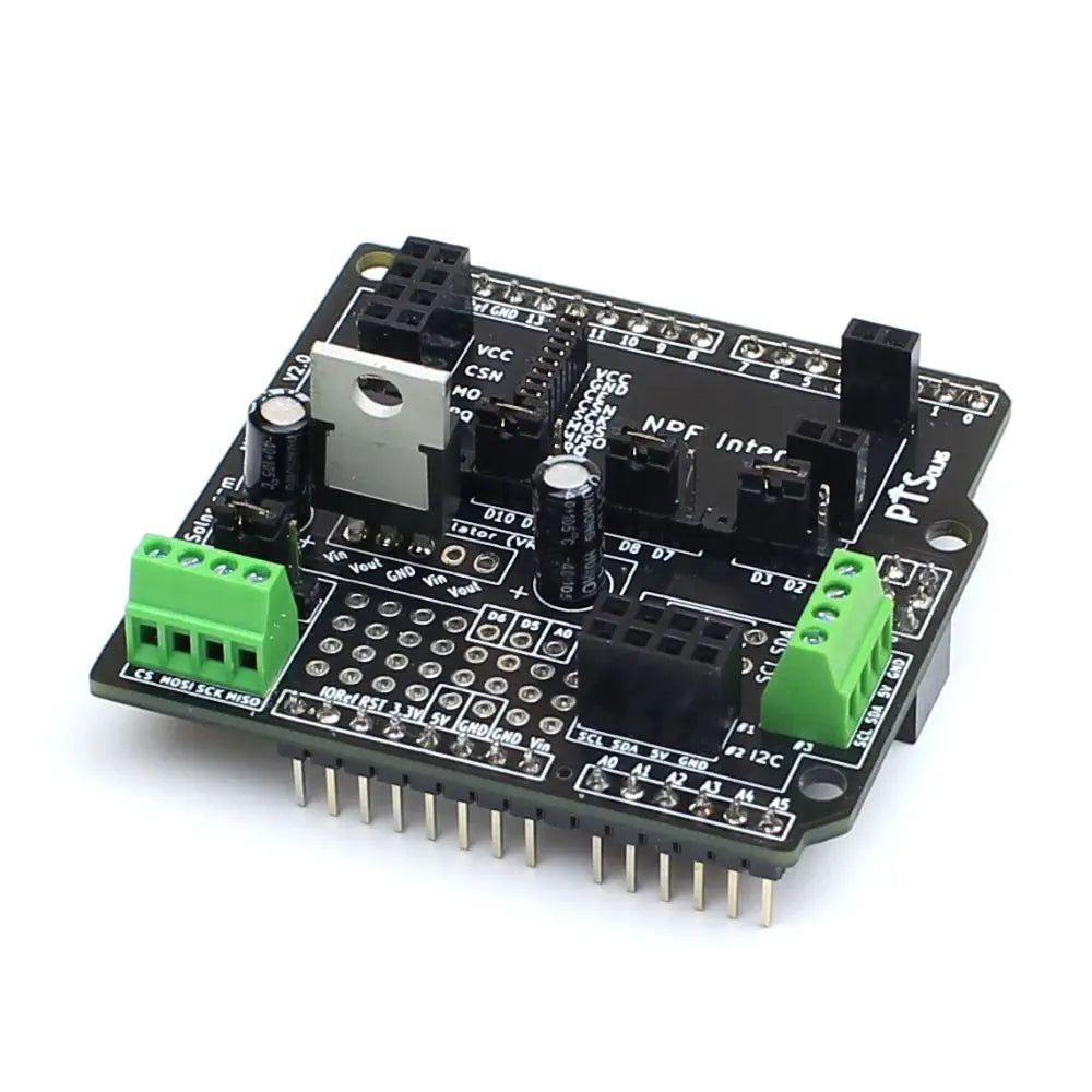 PTSolns Prototype PCB Microcontroller Shield for Arduino Uno (NRF-Shield Basic) - RobotShop