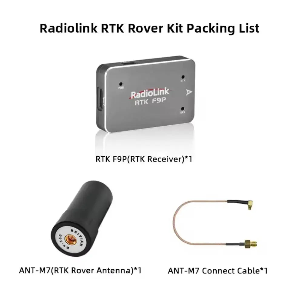 Radiolink RTK F9P Receiver Centimeter-level RTK w/ Rover Antenna ANT-M7 ...
