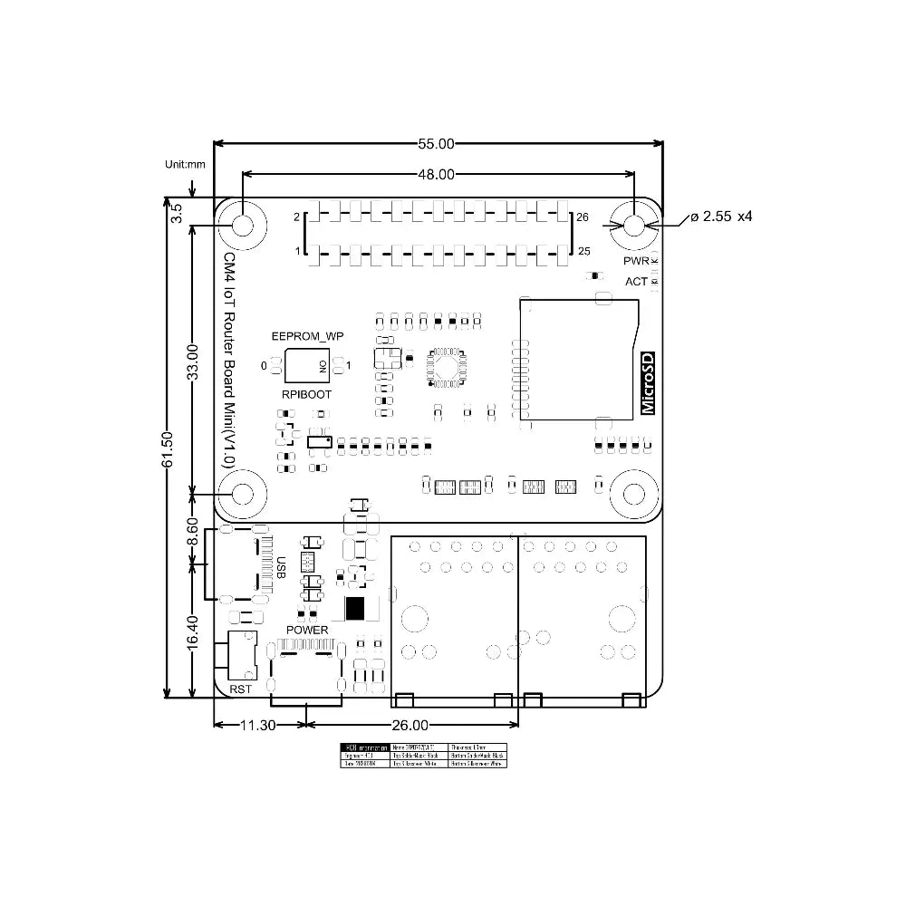 Raspberry Pi CM4 IoT Router Carrier Board Mini w/ Case, Power Supply ...