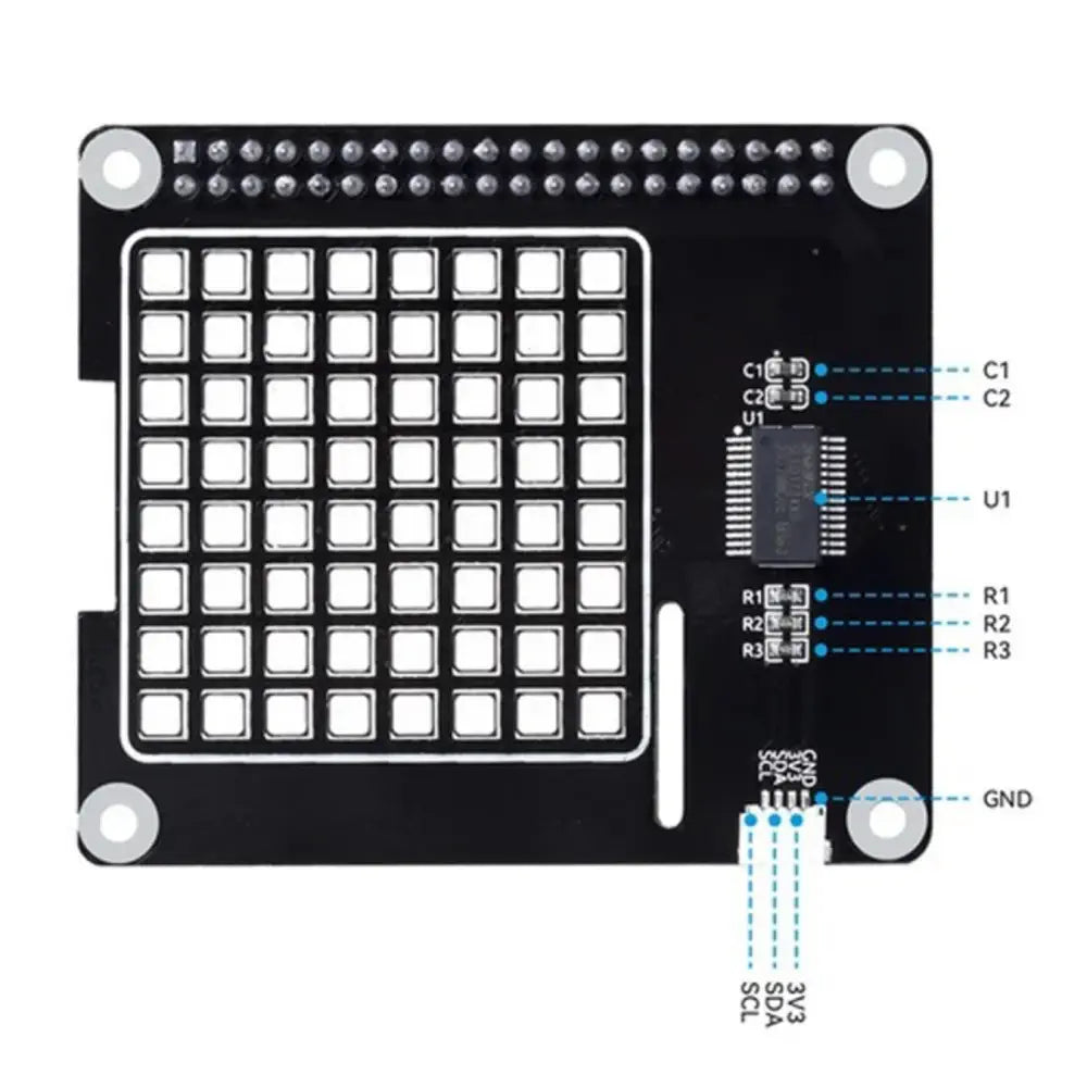 Panel de Matriz LED Programable a Color RGB 8x8 I2C de 24 bits para ...
