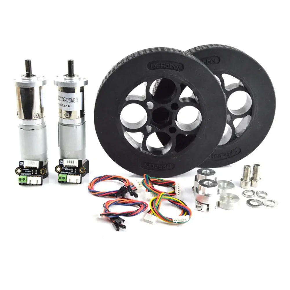 Rubber Wheel & Motor Kit - RobotShop