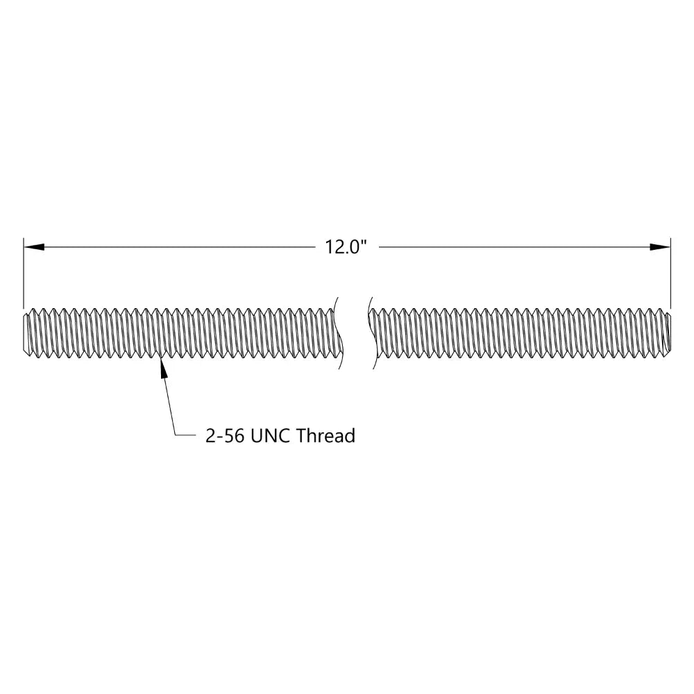 ServoCity 2-56 UNC Threaded Rod (12" Length) - RobotShop