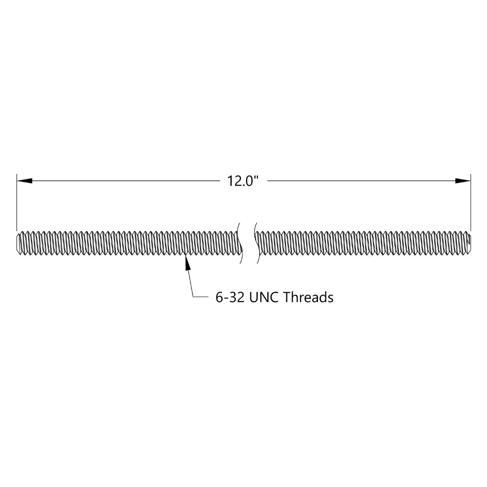 ServoCity 6-32 UNC Threaded Rod (12" Length) - RobotShop