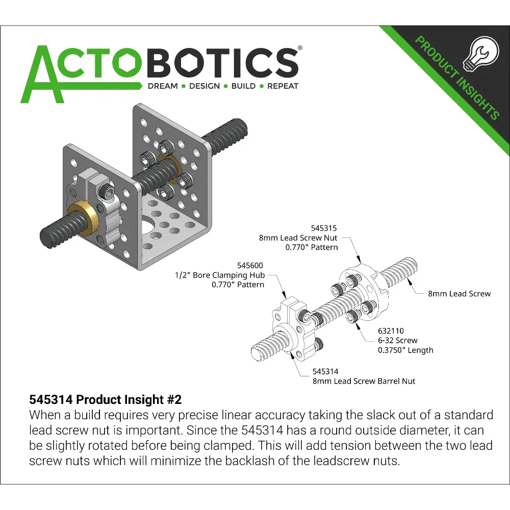 ServoCity 8mm Lead Screw Barrel Nut - RobotShop