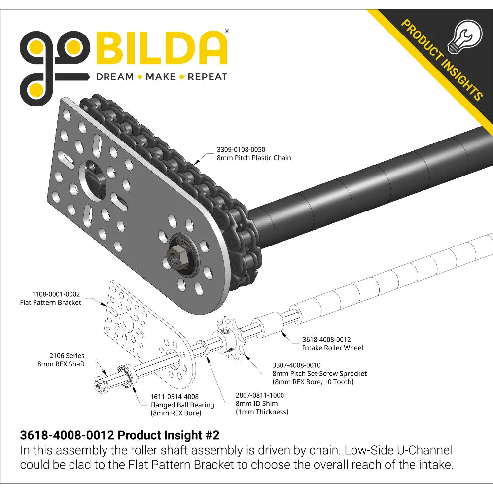 ServoCity Intake Roller Wheel (8mm REX, 12mm Diameter, 16mm Width, 30A ...