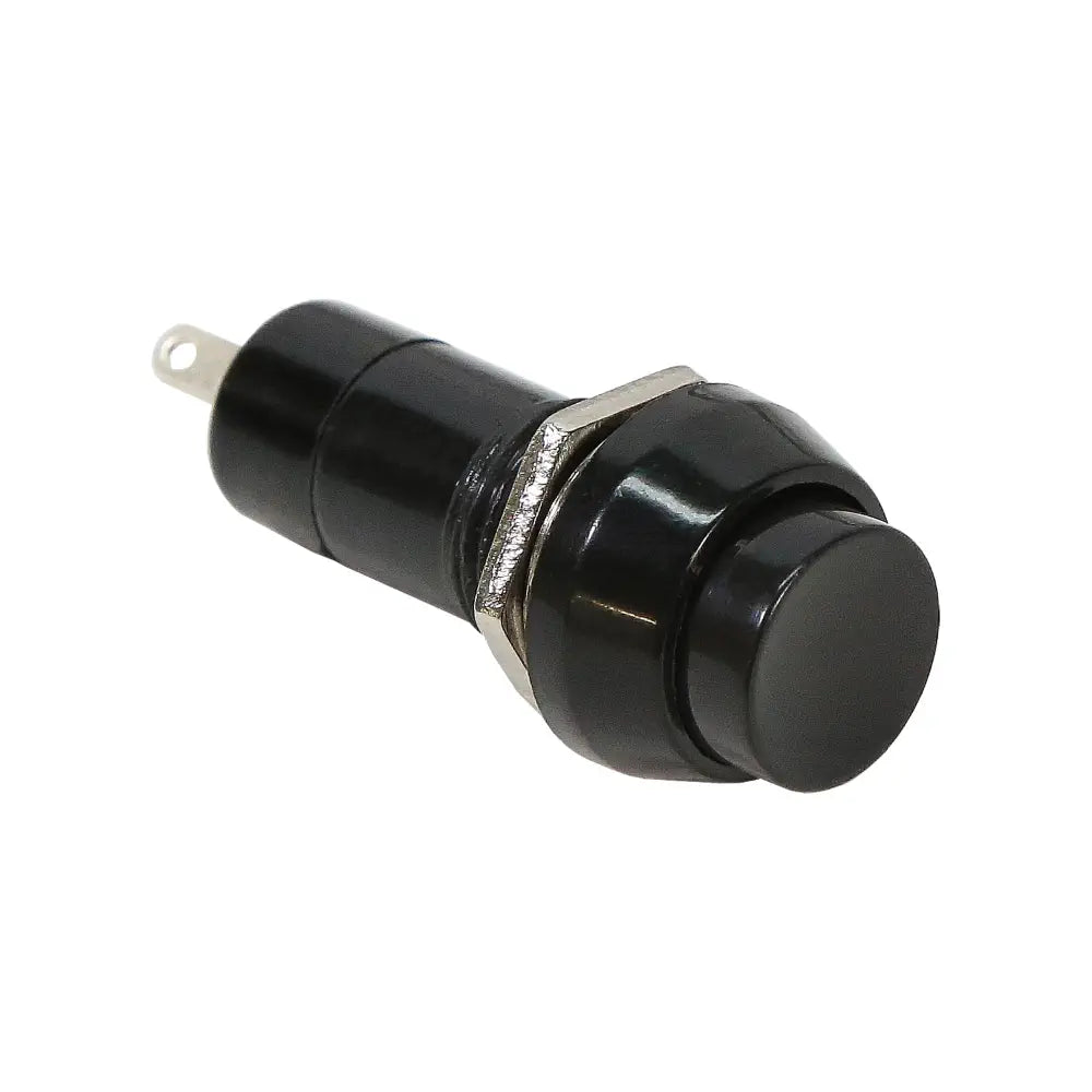 ServoCity Latching SPST Round Push Button Switch (Black) - RobotShop