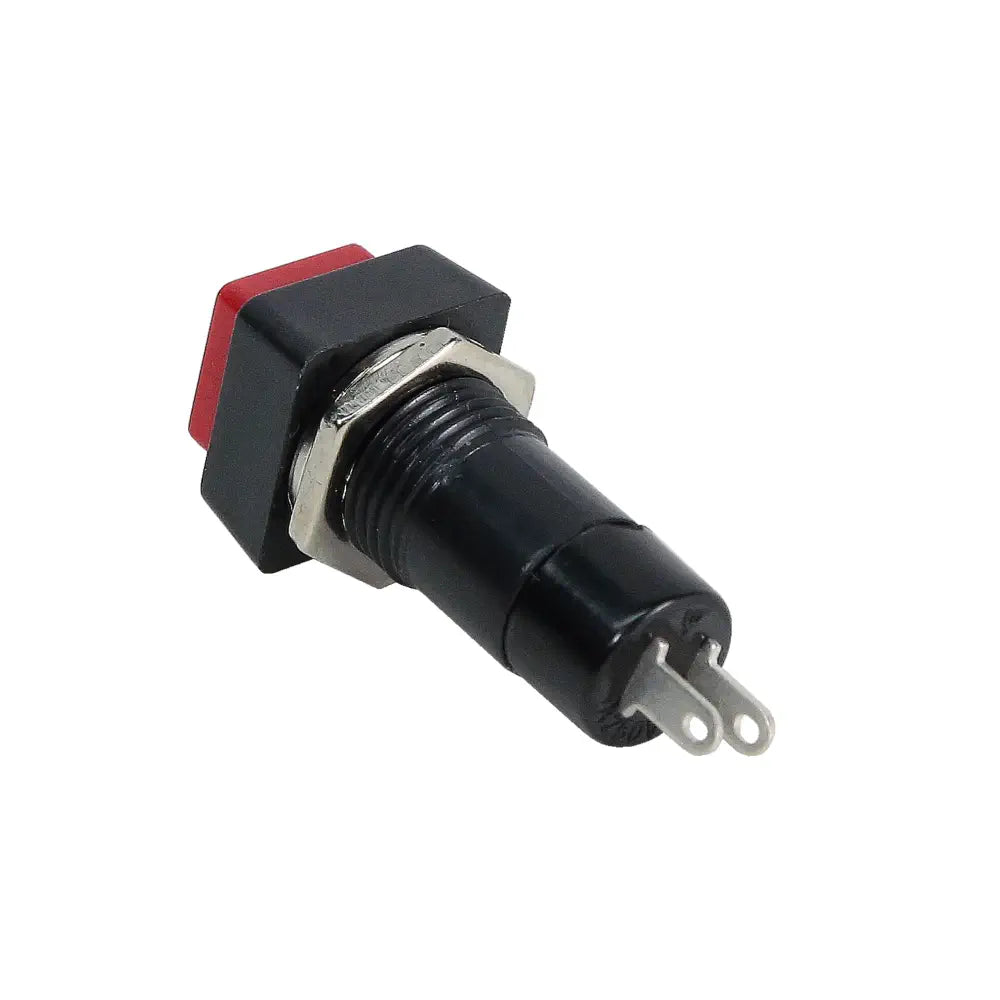ServoCity Latching SPST Square Push Button Switch (Red) - RobotShop
