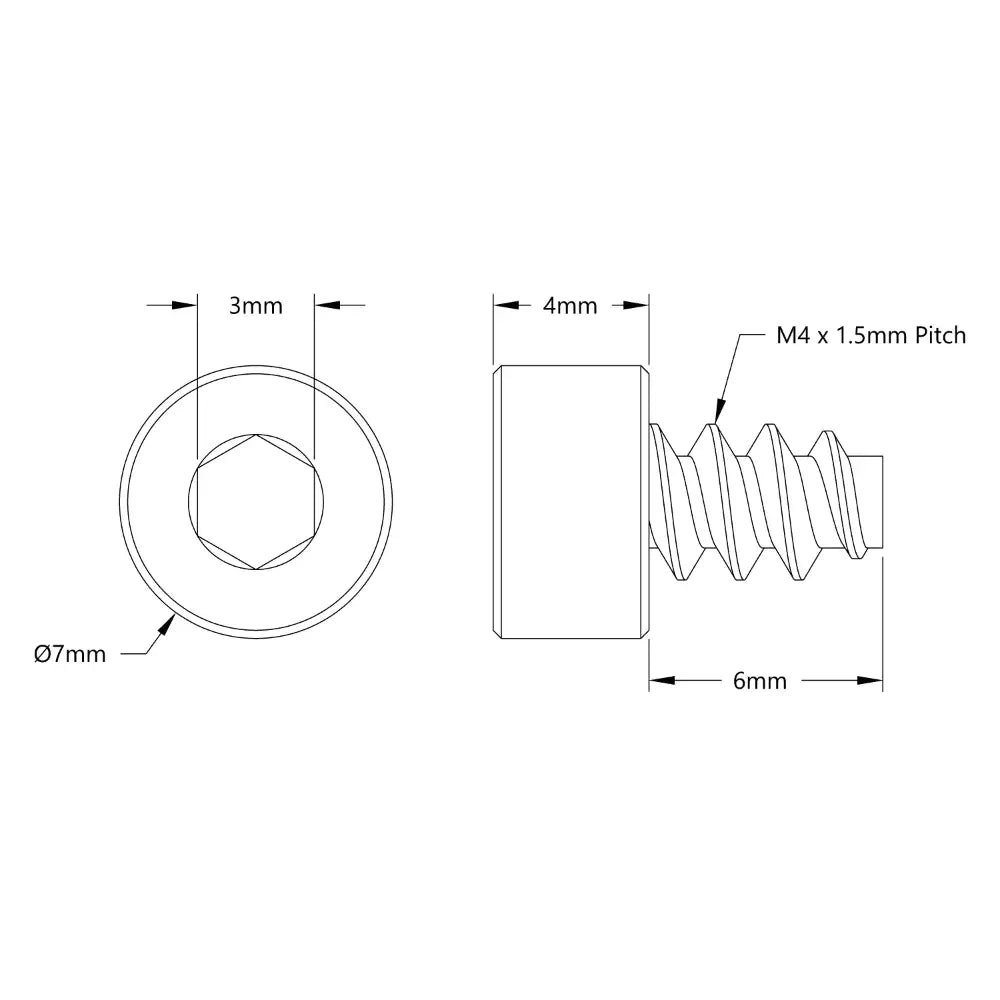 ServoCity Thread-Forming Socket Head Screw (M4 x 6mm Length) - 25 Pack ...