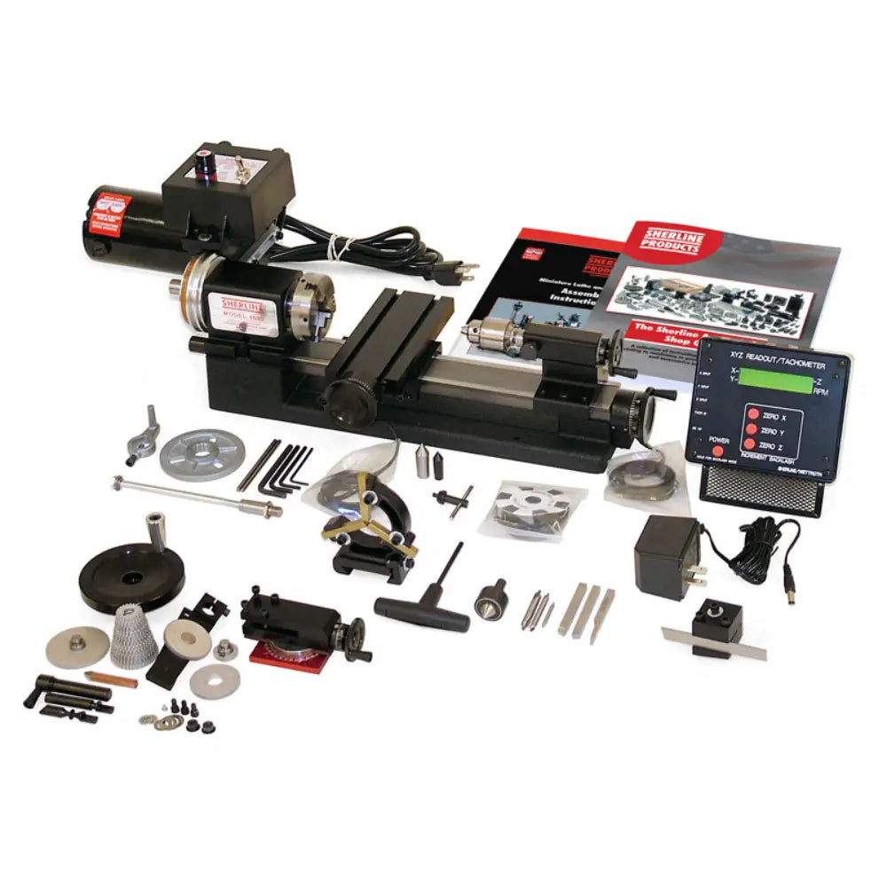 Sherline 8-Inch Tabletop Lathe with DRO Package C (Metric) - RobotShop