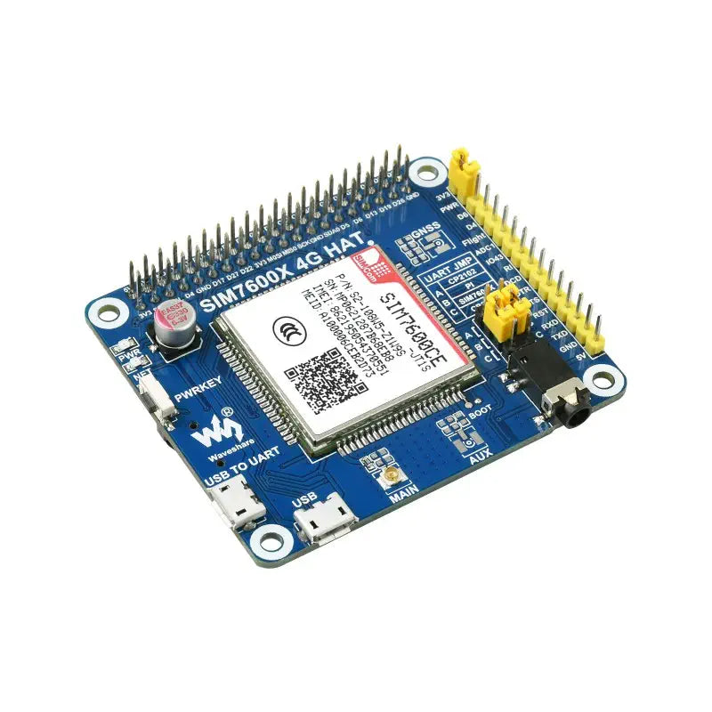 SIM7600CE-JT1S 4G HAT for RPi, 4G/3G/2G, for China - RobotShop
