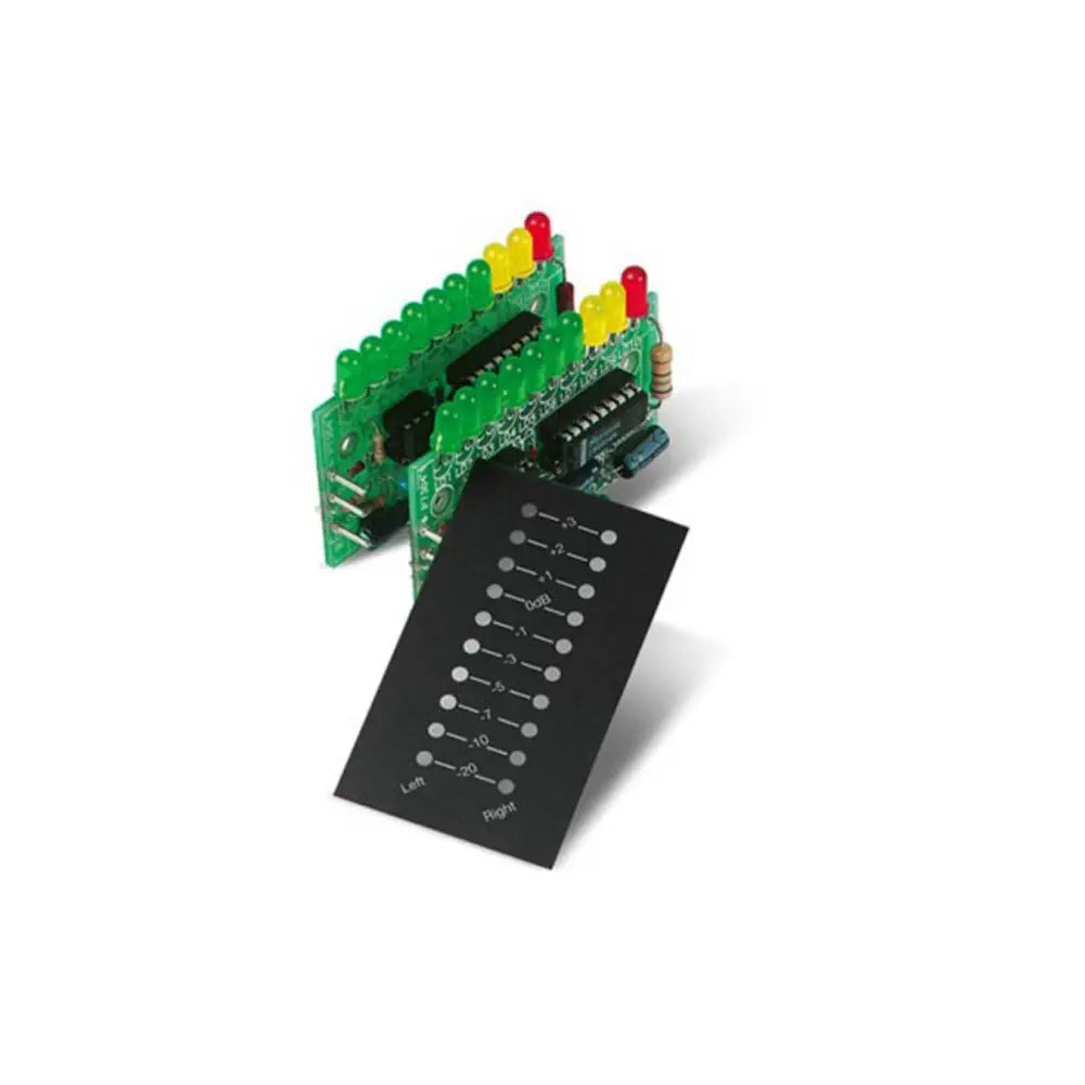 Stereo Vu-Meter 2x10 LEDS Soldering Kit - RobotShop
