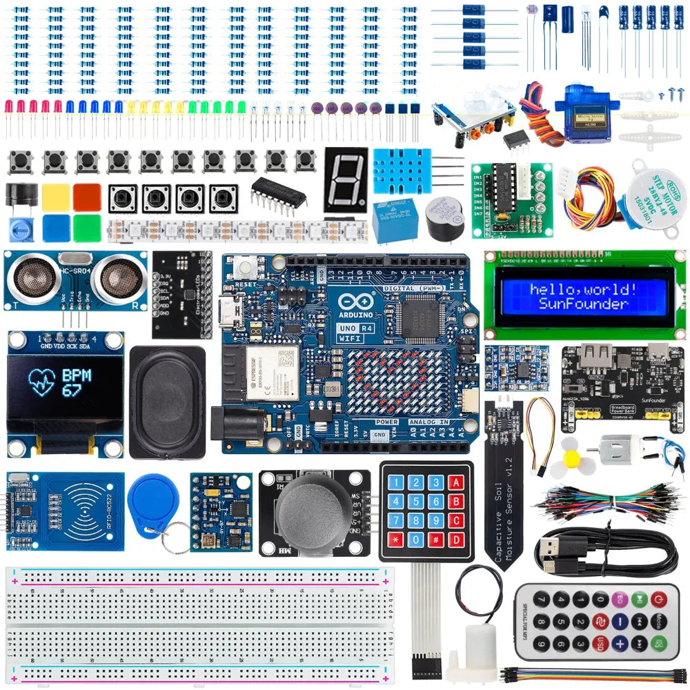 SunFounder Elite Explorer Kit w/ Original Arduino Uno R4 WiFi, RoHS Compliant, Online Tutorials ...