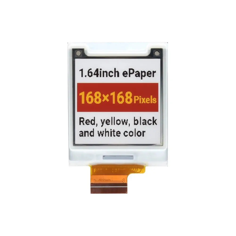 Waveshare 1.64" Square E-Paper (G) Raw Display, 168 × 168, Red/Yellow ...