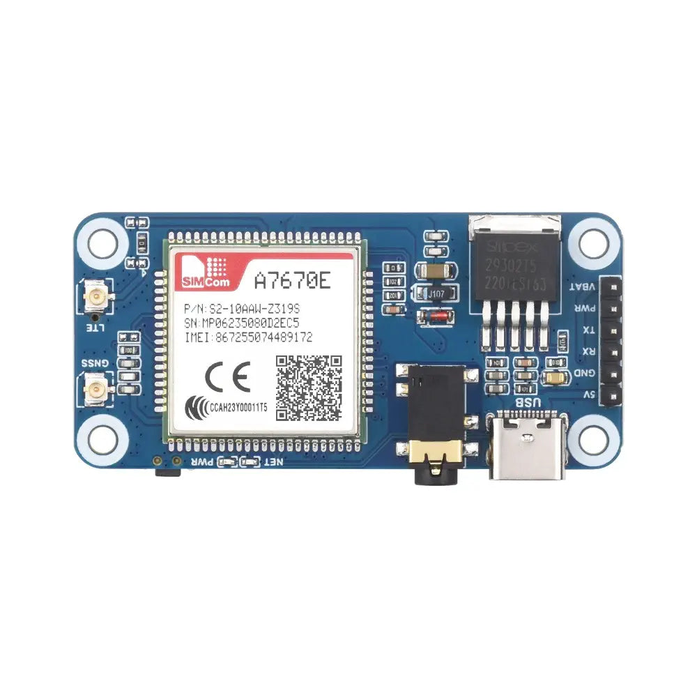Waveshare Cat-1/GSM/GPRS/GNSS HAT for Raspberry Pi, Based on A7670E ...